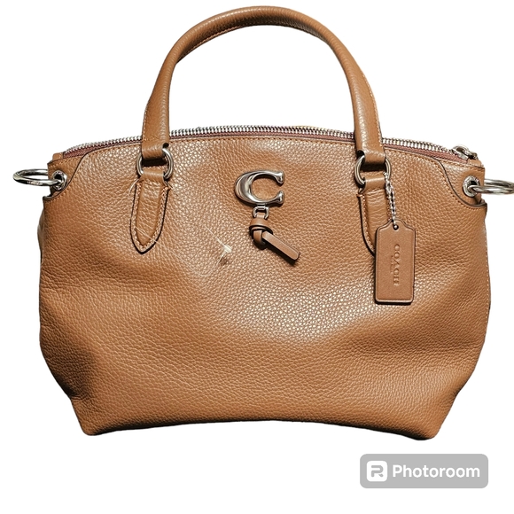 Coach | Bags | New Coach Remi Saddle Brown Pebbled Leather Silver C ...